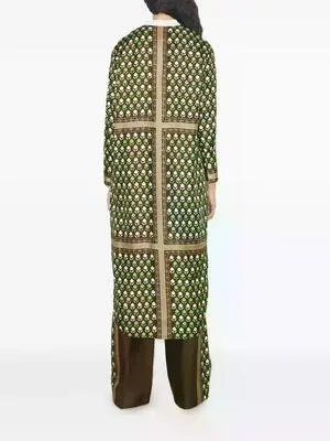 Tory Burch Silk Twill Shirtdress With Contrast Bib And Collar