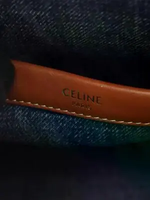 Celine 2023 Small Denim Cabas Thais Satchel - Blue
