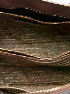 Prada Large Saffiano Lux Promenade Satchel - Brown