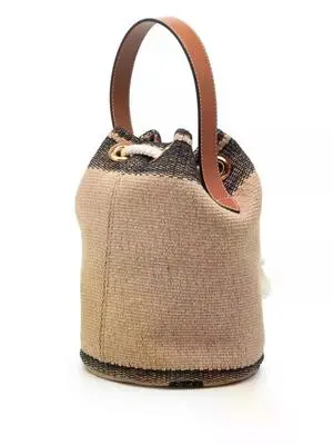 Celine 2022 Small Triomphe Raffia Bucket Bag