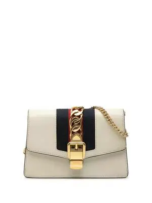 Gucci Super Mini Sylvie Chain Crossbody Bag White