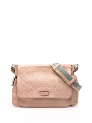Gucci Ssima Web Flap Diaper Bag - Pink