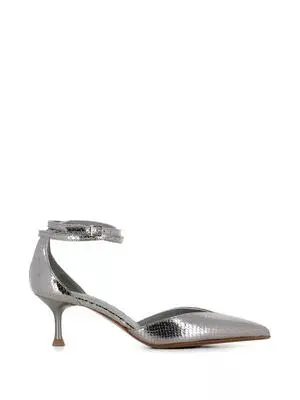 SERGIO LEVANTESI Décolleté Camelia Ankle Strap Pumps - Silver