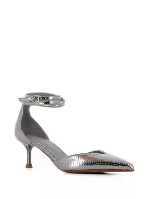 SERGIO LEVANTESI Décolleté Camelia Ankle Strap Pumps - Silver