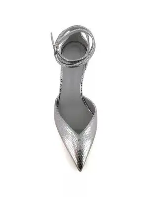 SERGIO LEVANTESI Décolleté Camelia Ankle Strap Pumps - Silver