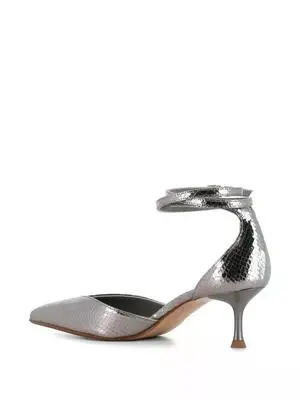 SERGIO LEVANTESI Décolleté Camelia Ankle Strap Pumps - Silver