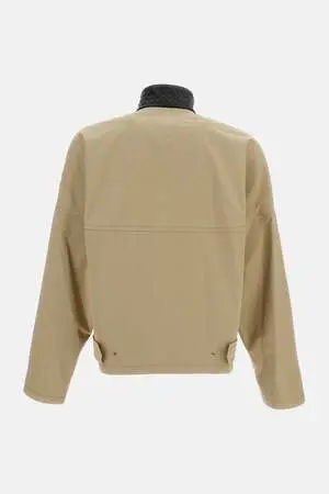 Bottega Veneta Cotton Jacket With Leather Collar - Beige