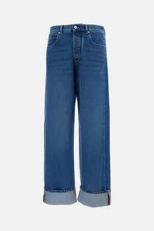Bottega Veneta Turn-up Hem Wide Leg Jeans - Blu