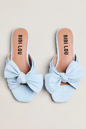 BIBI LOU Karsie Square-toe Slide Sandals - Celeste