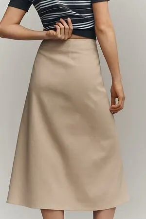 Maeve Buckled Wrap Midi Skirt