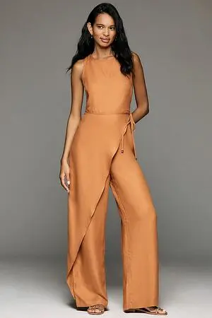 CACAY Sleeveless Wrapped Jumpsuit - Medium Beige