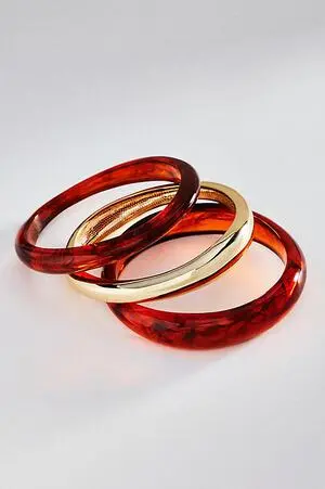 BAUBLEBAR Raven Resin Bangle Bracelets Set Of 3