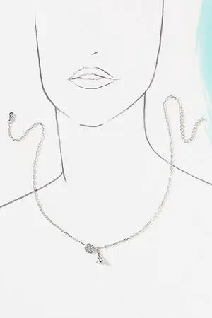 Anthropologie Badminton Charm Necklace - Silver