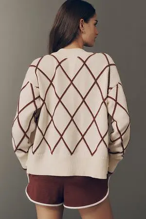 Varley Nile Diamond Cardigan - Ivory Pattern