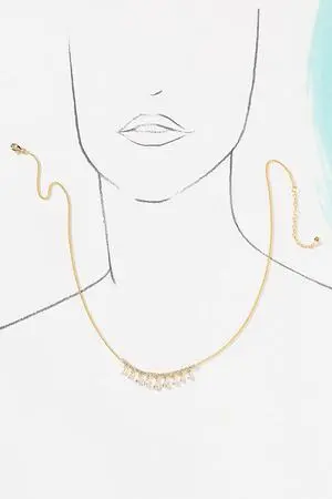 Anthropologie Crystal Tennis Necklace