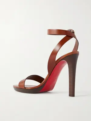 CHRISTIAN LOUBOUTIN Fanny Leather Platform Sandals - Brown