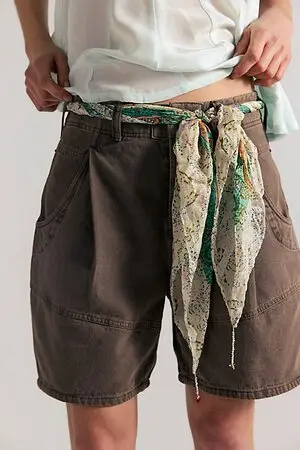 Free People Wild Rebel Barrel Shorts - Teak