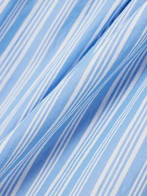 DÔEN Marceline Tiered Striped Organic Cotton Midi Skirt - Blue