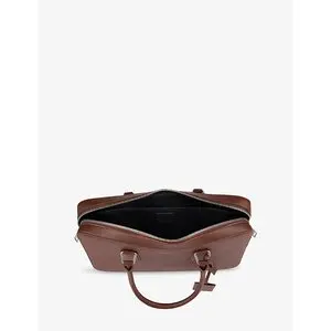 Sandro Embossed Logo Briefcase - Cognac