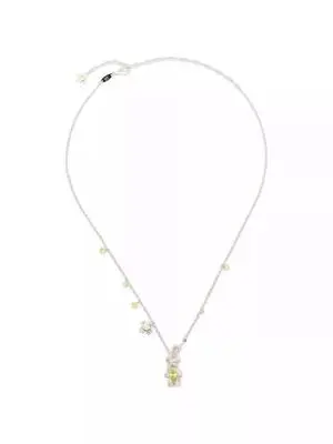 YVMIN Flower Bear-charm Necklace - Silver