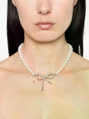 YVMIN Bow Pearl Necklace