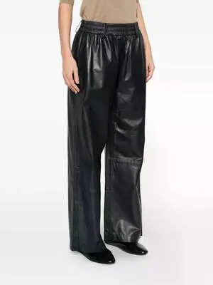 UTZON Elasticated-waist Leather Trousers