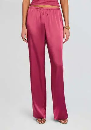 SEROYA Lillian Satin Pant Sangria