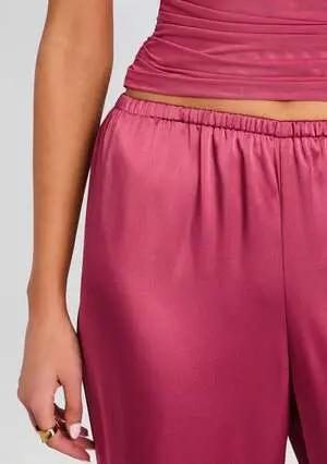 SEROYA Lillian Satin Pant - Sangria