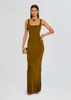 SEROYA Luna Maxi Dress - Ochre