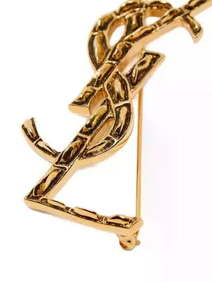 Saint Laurent Embossed Monogram Brooch