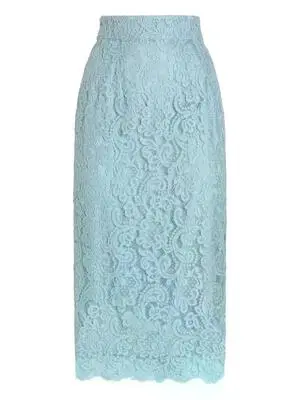 Dolce & Gabbana Lace Midi Skirt - Blue