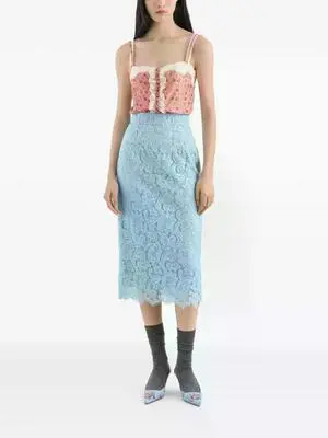 Dolce & Gabbana Lace Midi Skirt - Blue