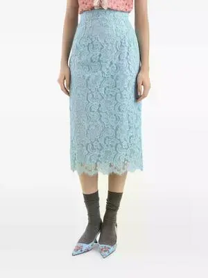 Dolce & Gabbana Lace Midi Skirt - Blue
