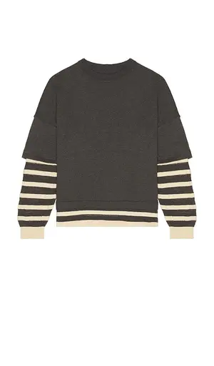 ISA BOULDER Gauzine Stripe Long Sleeves - Grey