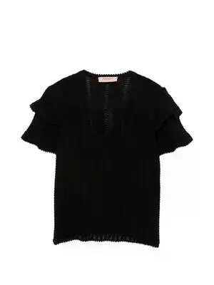 TWINSET Fitted Jumper With Ruffle Sleeves