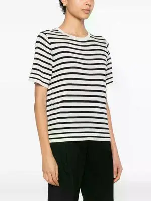 Soft Goat Striped T-shirt - Neutrals