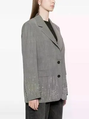 GOLDEN GOOSE Checked Embellishment Jacket - Grey