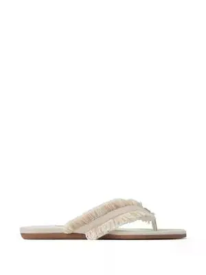 JIMMY CHOO Bay Flat Sandals - Neutrals