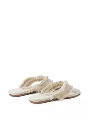 JIMMY CHOO Bay Flat Sandals - Neutrals