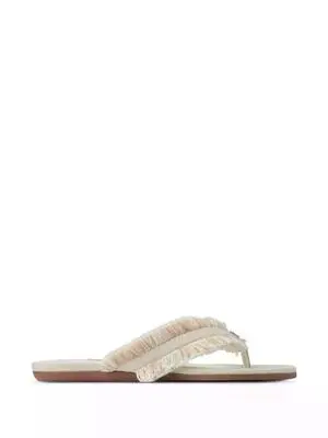 JIMMY CHOO Bay Flat Sandals - Neutrals