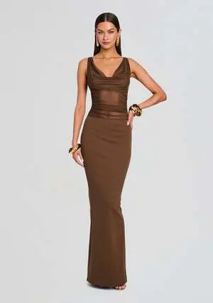 SEROYA Marla Maxi Dress - Sable Brown