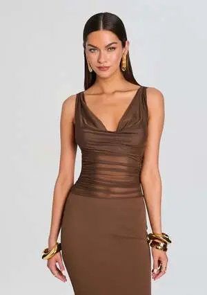 SEROYA Marla Maxi Dress - Sable Brown