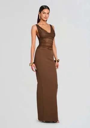SEROYA Marla Maxi Dress - Sable Brown