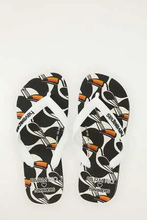 Farm Rio Copatucano Flip Flops - Black