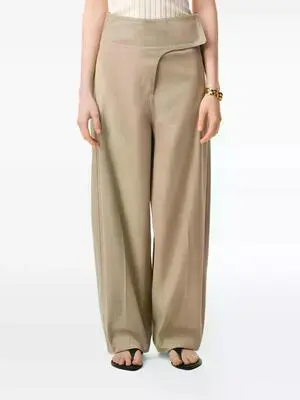 AMI Paris Cotton Gabardine Belted Trousers