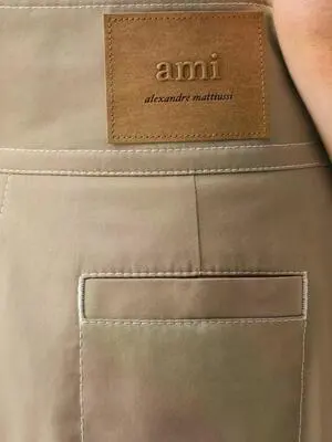 AMI Paris Cotton Gabardine Belted Trousers