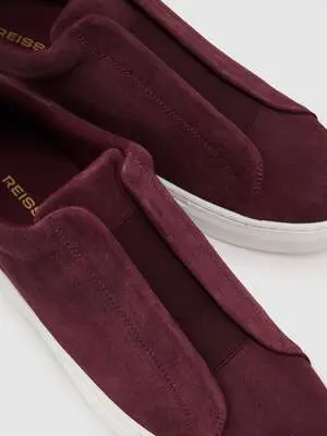 REISS Emil Suede Slip-on Trainers
