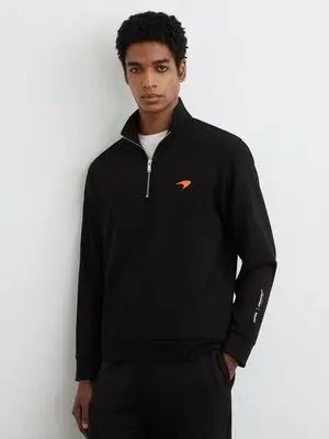 REISS Racing Interlock Half-zip Sweatshirt - Black