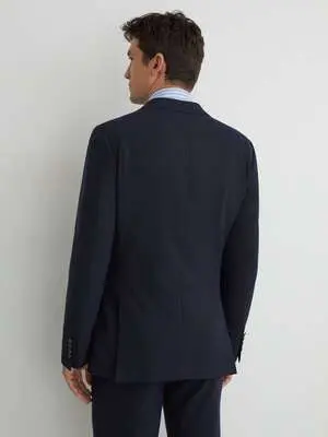REISS Sb Belmont Sb Tailored Fit Single-breasted Suit Jacket Tailored-fit With Wool - Navy