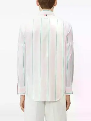 Thom Browne Striped Cotton Shirt - Pink